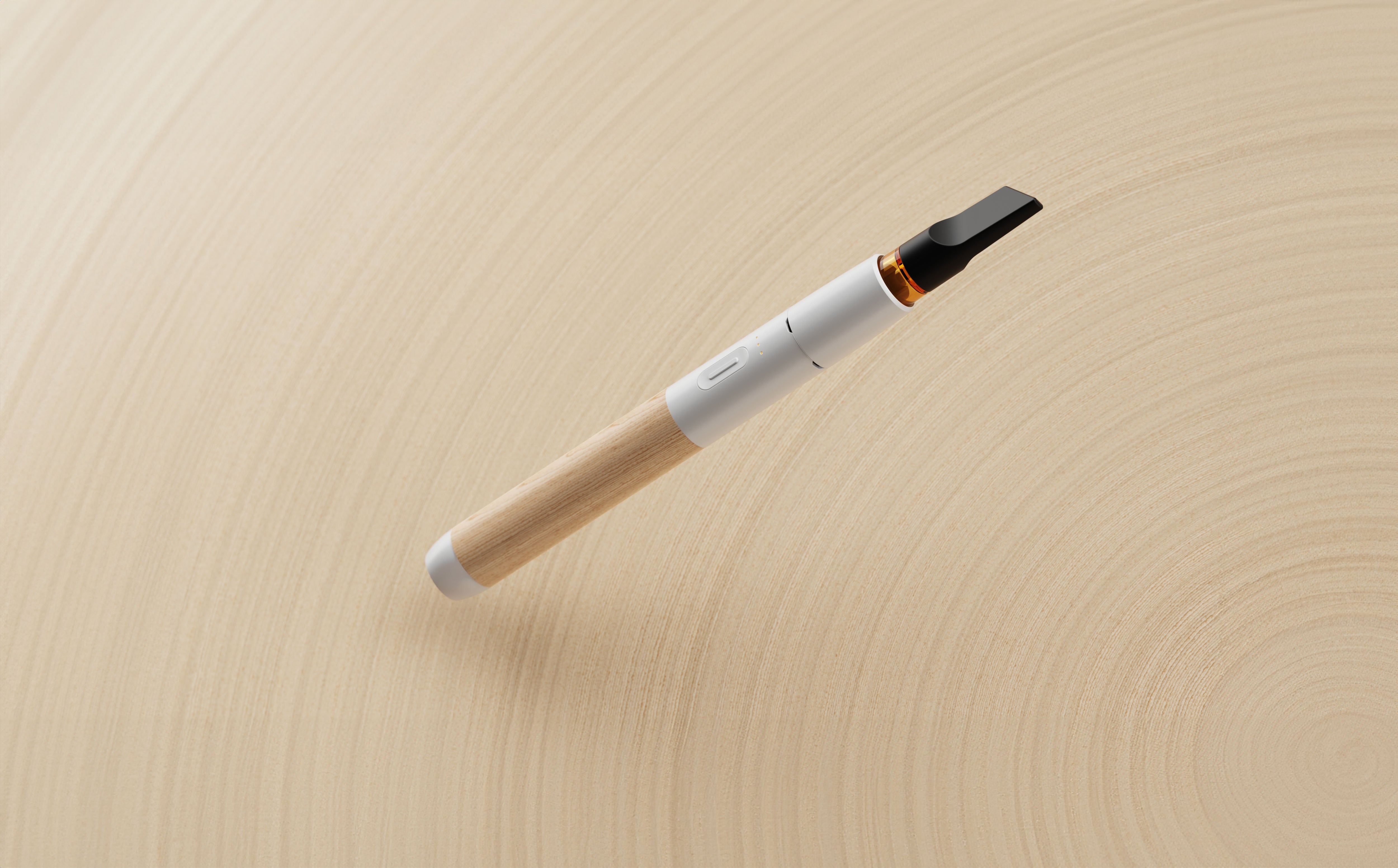 Beechwood Vape Pen Battery in White | Wood Series by Vessel®